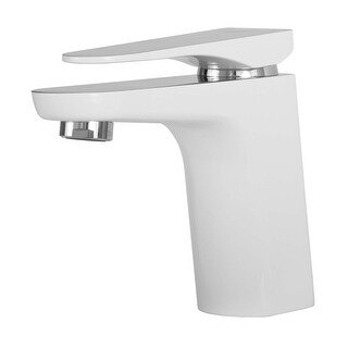 Single Handle Bathroom Faucet White Finish, Smooth Surface for Easy ...