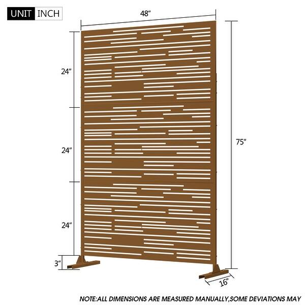 Shine Metal Privacy Screen Panel Free Standing - 76x47 - Bed Bath ...