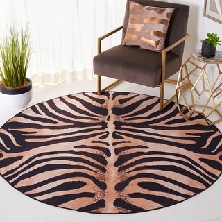 SAFAVIEH Faux Hide Machine Washable Slip Resistant Neelie Rustic Tiger ...