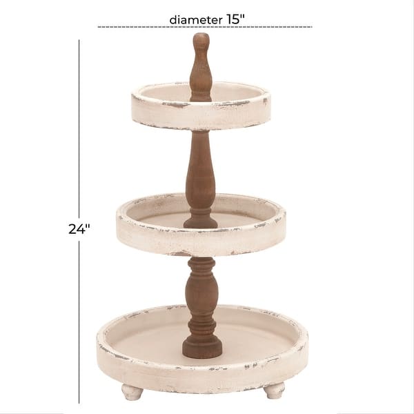 White Wood 3 Level Tiered Server - Bed Bath & Beyond - 12180252