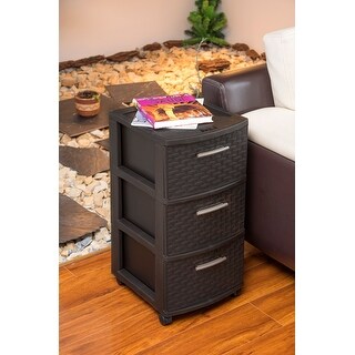 Infinity 3-Drawer Resin All-purpose Rolling Storage Cart, Espresso ...