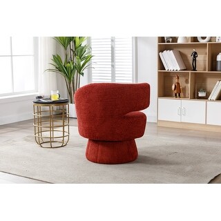 Fabric Chair, 360 Degree Swivel Cuddle Barrel Accent Chairs, Red - Bed ...