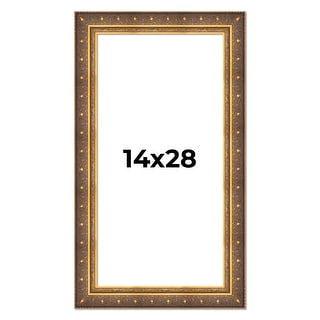 14x28 Frame Gold Real Wood Picture Frame inches Interior Frame Depth 1 ...