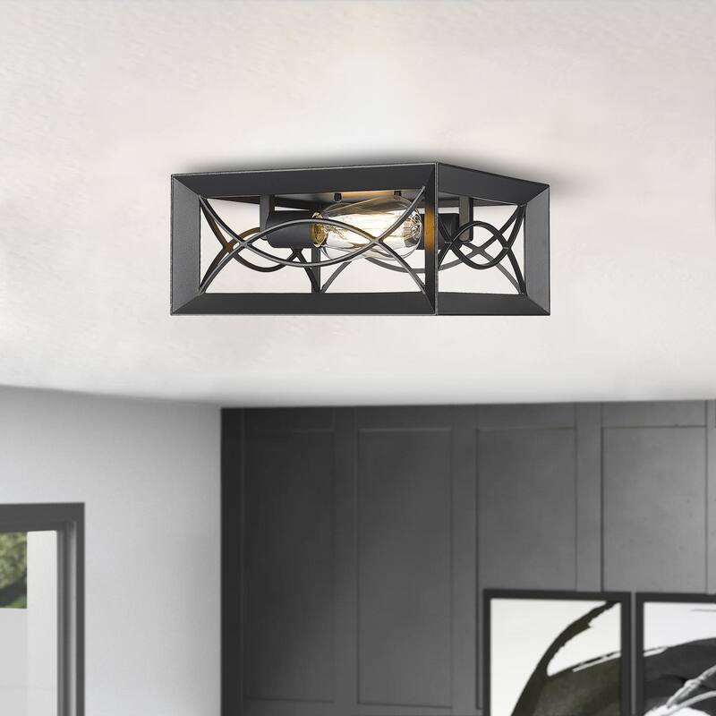 Flush Mount Ceiling Light, Black Ceiling Light Fixture - On Sale - Bed ...