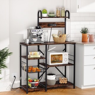 Kitchen Baker's Rack with Power Outlet, Microwave Oven Stand - Bed Bath ...