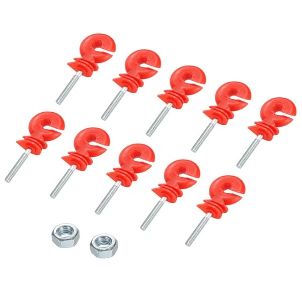 Electric Fence Insulator Screw-in Ring 25pcs Wood Post Insulator Red ...
