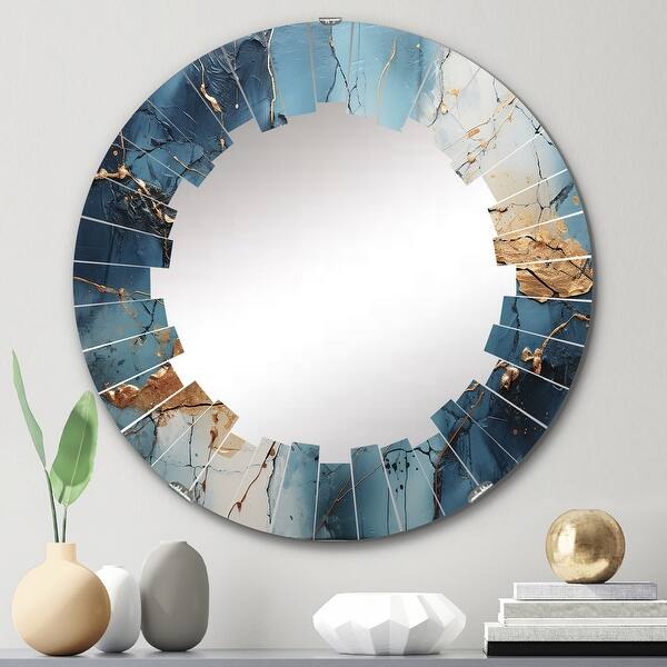 Designart "Lightning Electric Veins Patchwork I" Modern Wall Mirror ...