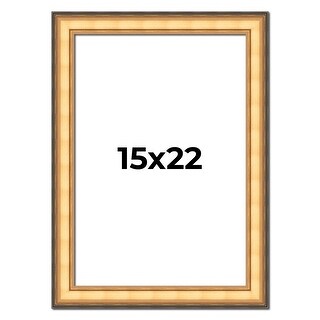 15x22 Frame Gold Plein Aire Solid Wood Picture Frame Width 2 Inches ...