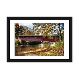 iCanvas "Side View Of The Burt Henry Covered Bridge, Bennington ...
