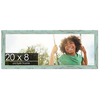 20x8 Shabby Chic / Farmhouse Green Complete Wood Picture Frame with UV ...