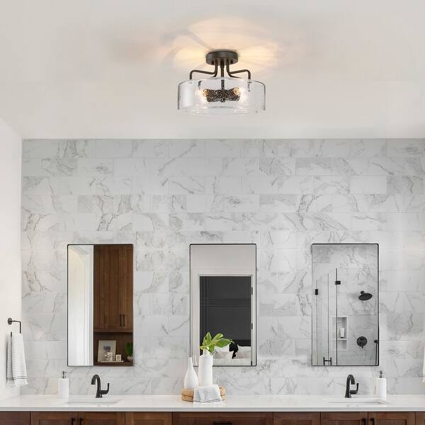 Modern Farmhouse 4-lights Semi Flush Mount Ceiling lighting Fixture - D ...