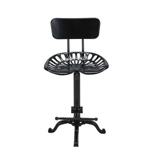 47" Black Low Back Adjustable Height Bar Chair With Footrest - 18.5 ...