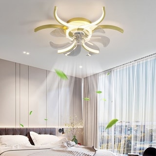 6 Gear Wind Fan Light with Remote Control Dimmable LED Light - Bed Bath ...