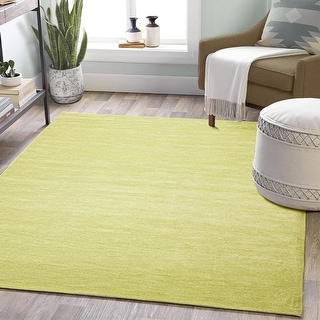 Hand Tufted Wool Modern & Contemporary Oriental Area Rug Lemon Color - Bed Bath & Beyond - 35410701