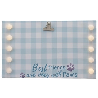 LED Lighted "Best Friends with Paws" Canvas with Photo Clip - 10.25 ...