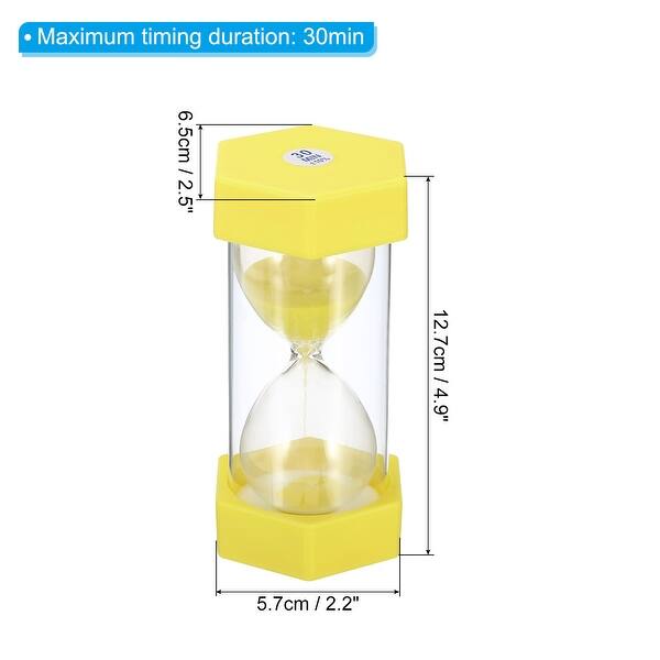 30 Min Sand Timer, Hexagon w Plastic Cover Count Down Sand Clock Glass ...