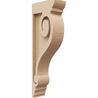 Series 2 Thin Scroll Rough Cedar Woodgrain TimberThane Corbel, Primed ...