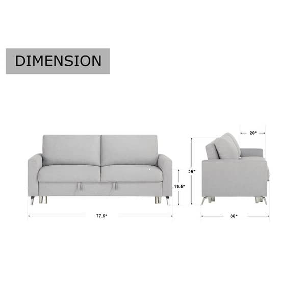 Fremont & Park Eunice Grey Fabric Convertible Studio Sleeper Sofa with ...