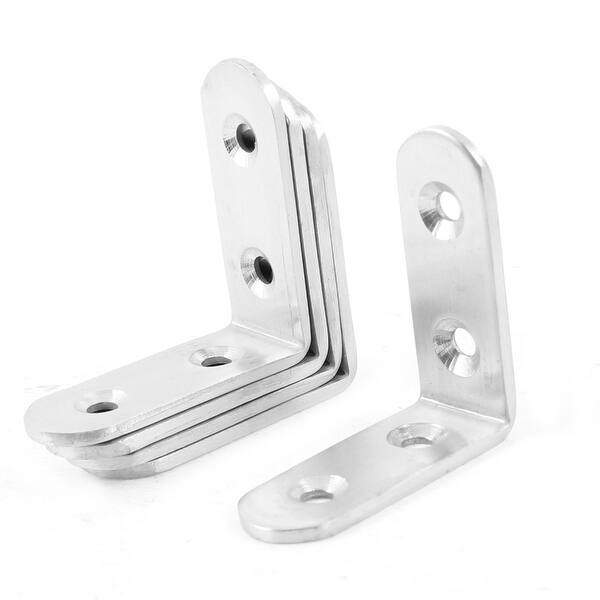5 Pcs 50mm x 50mm Right Angle Stainless Steel Corner Bracket - Silver ...