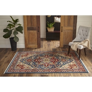 Momeni Lenox Traditional Medallion Area Rug with Fringe - Bed Bath ...