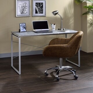 Faux Concrete & Silver Writing Desk Computer Desk - Bed Bath & Beyond ...