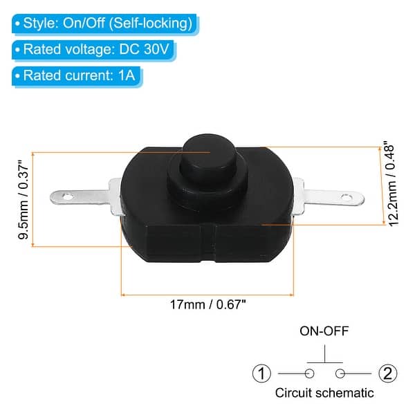 Latching Push Button Switch, 10 Pcs KAN-23 Straight Pin On/Off Switch ...