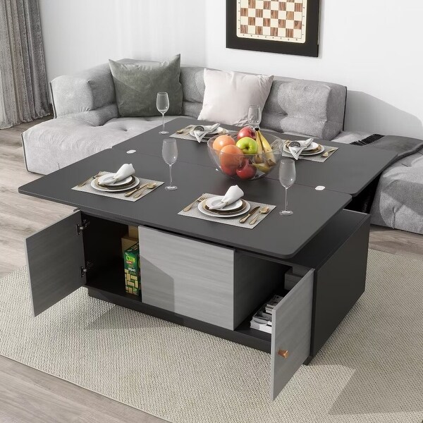 Multi functional Rectangle Lift Top Coffee Table ExtendableW Storage 47.2 L x 23.6 W x 19.3 H Grey