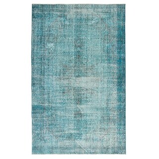 ECARPETGALLERY Hand-knotted Color Transition Turquoise Wool Rug - 5'6 x ...