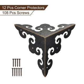 65x65x65mm Metal Box Corner Protectors Edge Guard Iron Bronze Tone ...