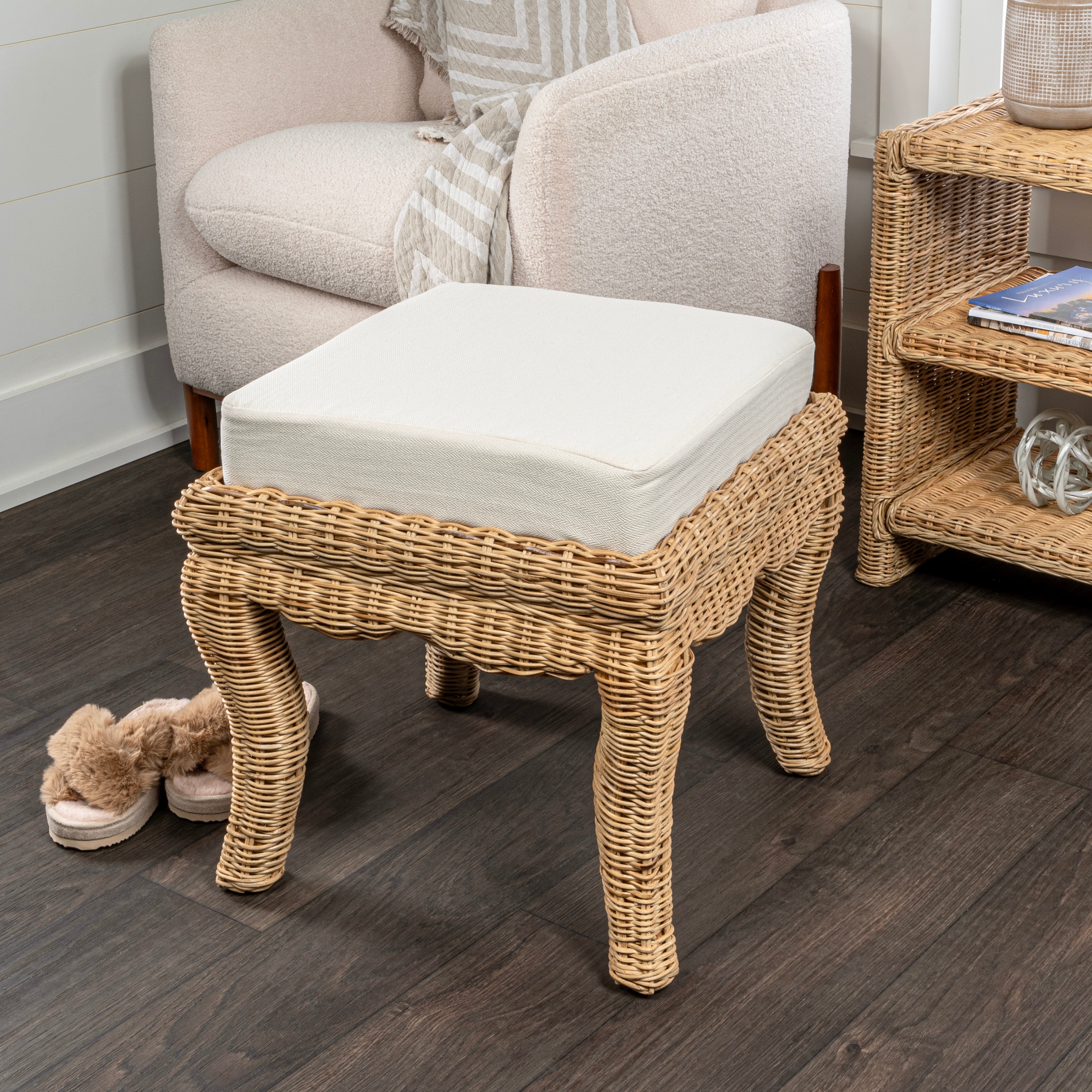 Wicker vanity stool store