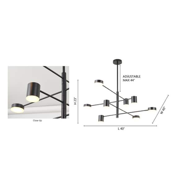 Modern 8 Light Black Metal LED Lighting With Acrylic Shades - Bed Bath ...