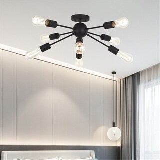 8-Light Sputnik Chandelier, Mid-Century Modern Starburst Lamp - Bed ...