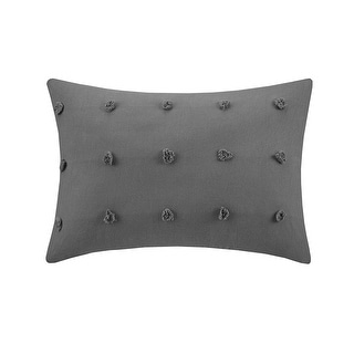 Cotton Jacquard Oblong Pillow - Charcoal - Bed Bath & Beyond - 39578052