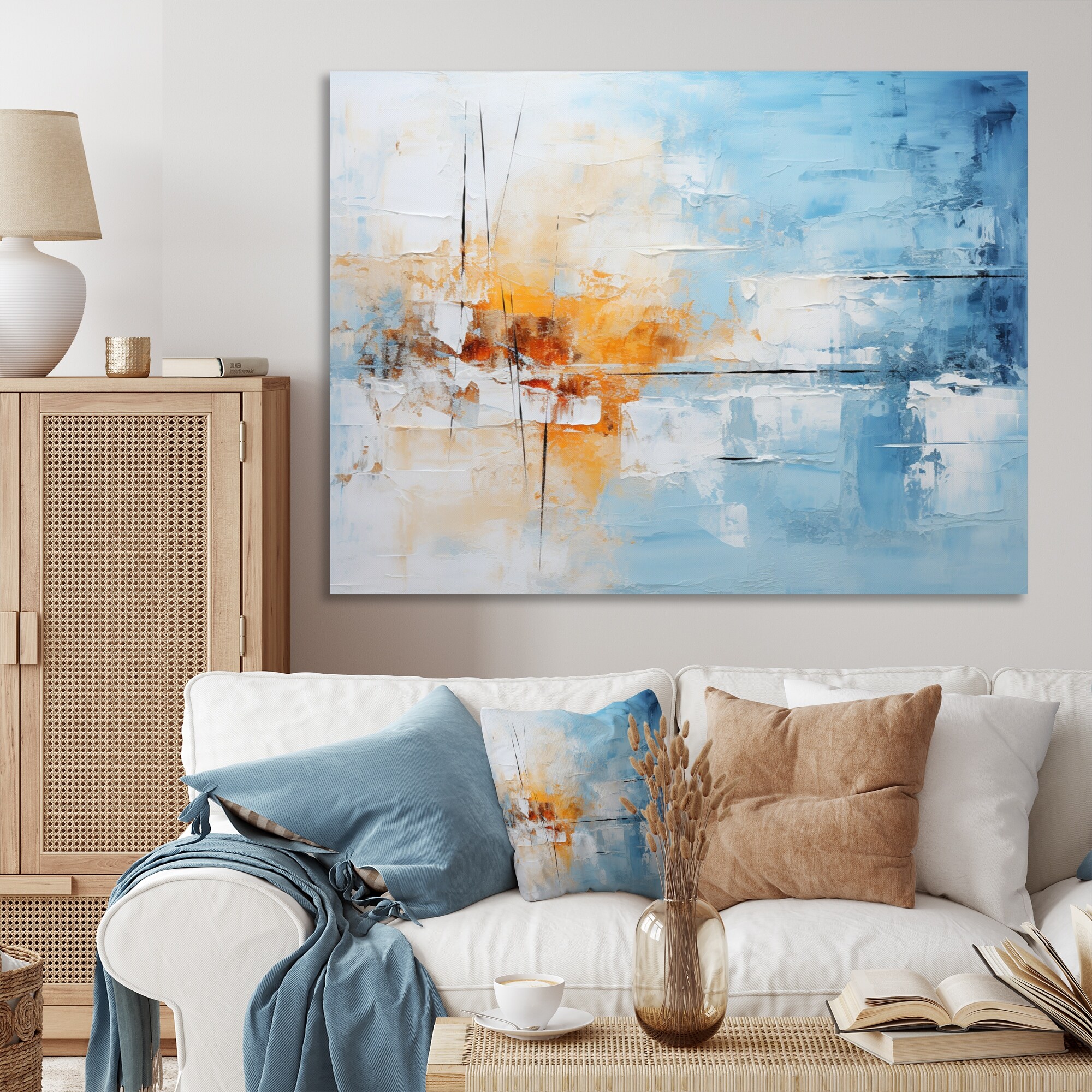 Designart "Collage Frozen Snow III" Abstract Collages Wall Decor - Bed ...