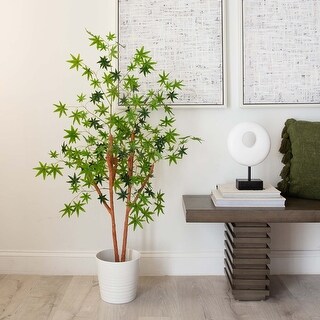 Potted Maple Artificial Tree - 4' - Green - Bed Bath & Beyond - 42766938