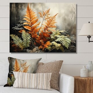Designart "Ferns Amber Reflections" Floral Canvas Prints - Bed Bath ...