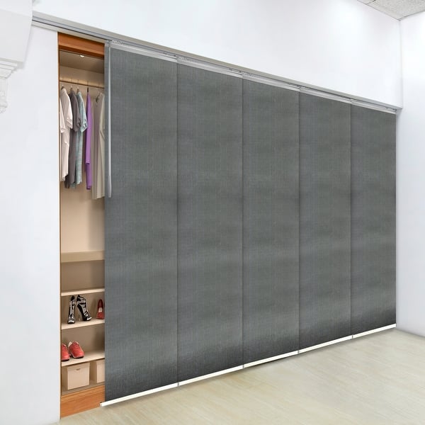 InStyleDesign Satin Gray 5-Panel Single Rail Panel Track Extendable 58 ...