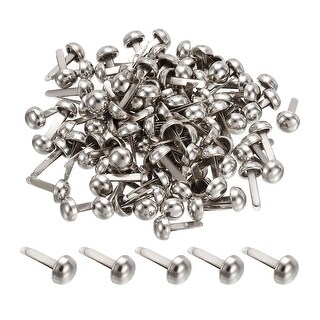 200pcs 6x12mm Mini Brads Round Paper Fasteners for Art Crafting, Silver ...