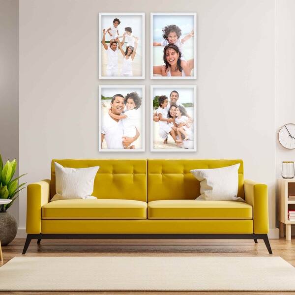 8x10 White Picture Frame Set Pack of 4 8x10 Wood Picture Frames for ...