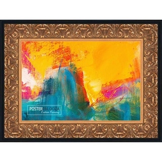 25x17 Ornate Gold Complete Wood Picture Frame with UV Acrylic, Foam ...