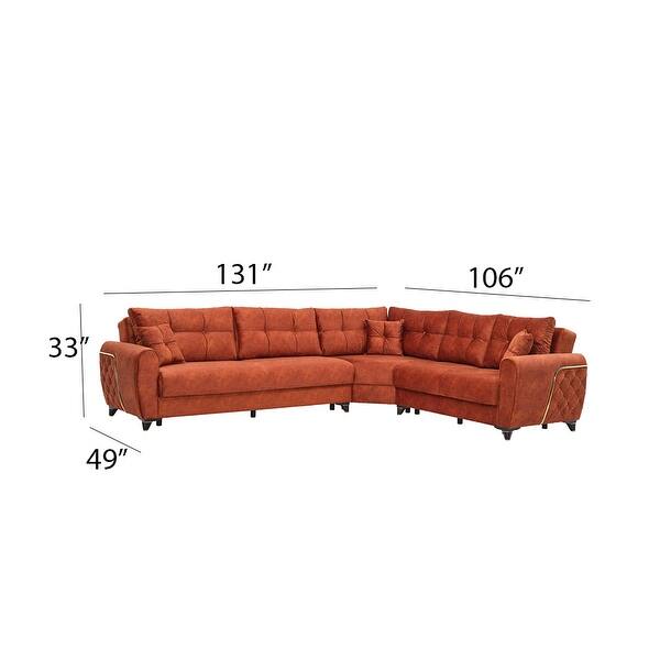 Nasri Contemporary Style Convertible Sleeper Sectional with Storage ...