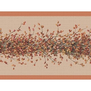 Orange, Red Vines Peel and Stick Wallpaper Border 15 ft X 7 in - Roll ...