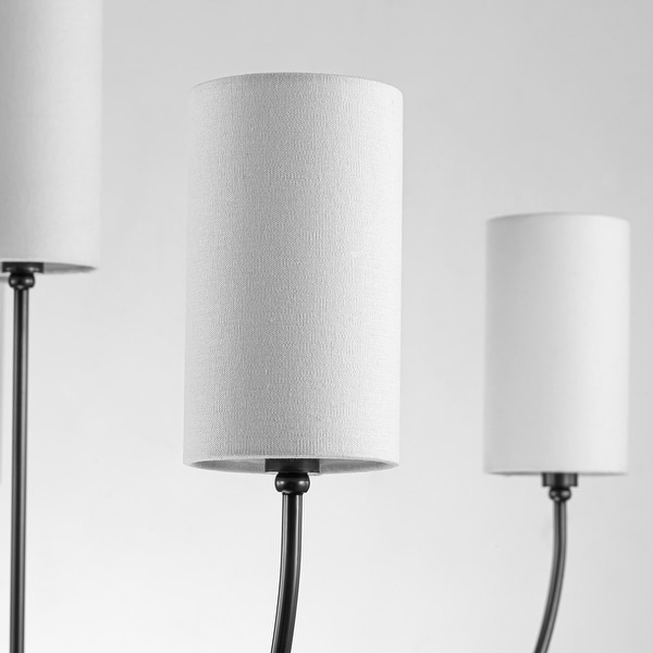 10-Light Modern Large Round Sputnik Chandelier Cluster Cylinder Fabric ...