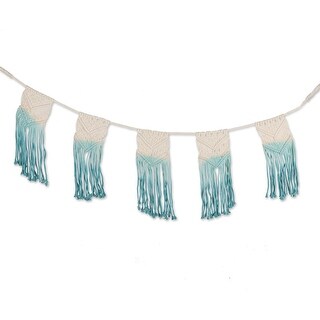 Novica Handmade Knotted Harmony Cotton Macrame Bunting - Bed Bath ...
