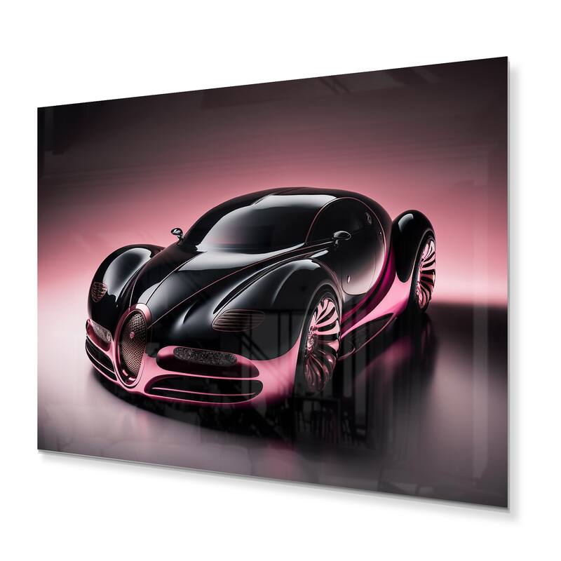 Designart 'Futuristic Bugatti Design In Black And Magenta II' Exotic ...