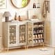 Costway Shoe Cabinet with 2 Louvered Doors&3 Removable Shelves,5-Tier ...