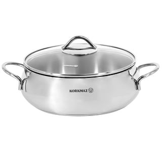 5 Liter Stainless Steel Low Casserole in Polished Silver - Bed Bath ...