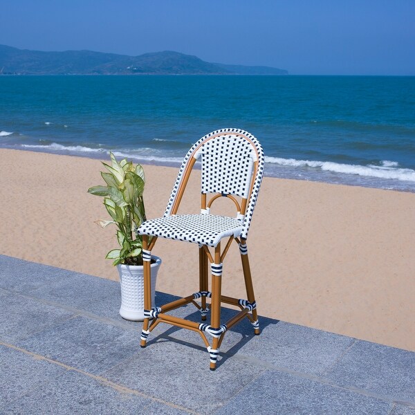SAFAVIEH California Outdoor Bistro 25 inch Seat Height Counter Stool Fully Assembled 20 in. W x 21 in. D x 43 in. H On Sale Bed Bath Beyond 37255849