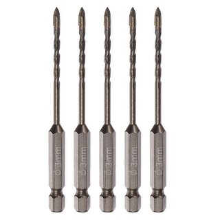 5pcs Titanium Masonry Drill Bit Concrete Drill Bit with Hex Shank - Bed ...