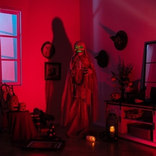 Lighted and Animated Halloween Decoration Outdoor Skeleton with LED ...